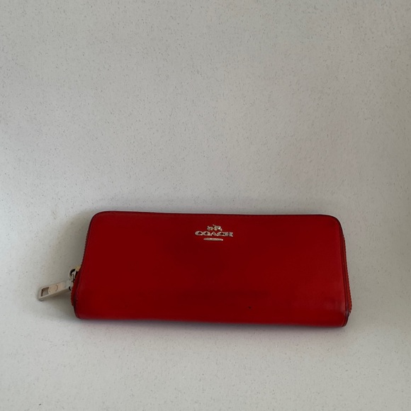 Coach | Accessories | Coach Red Leather Wallet Fixer Upper | Poshmark